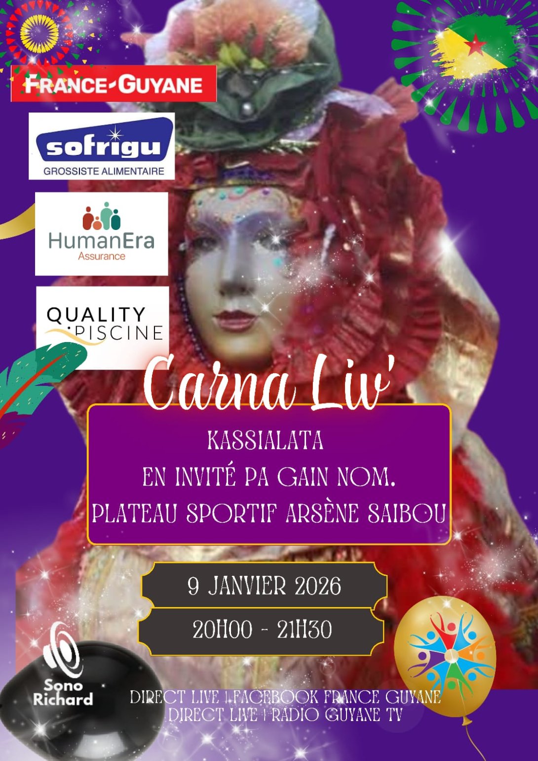 Guyane, Culturel : Le Carna Liv' sur le France Guyane & Radio Guyane TV ...